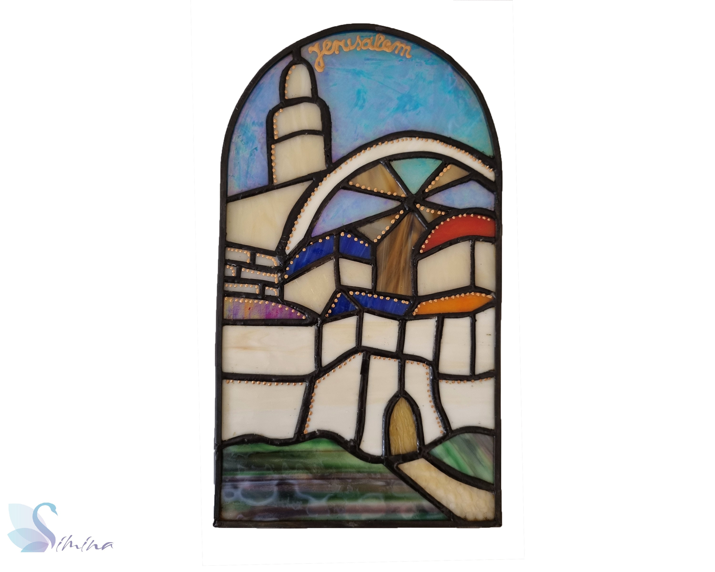 Stained Glass Jerusalem, Suncatcher Colorful, Stained Glass, Vitrail ...