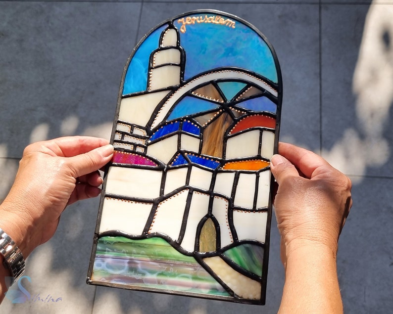 Stained Glass Jerusalem, Suncatcher Colorful, Stained Glass, Vitrail ...
