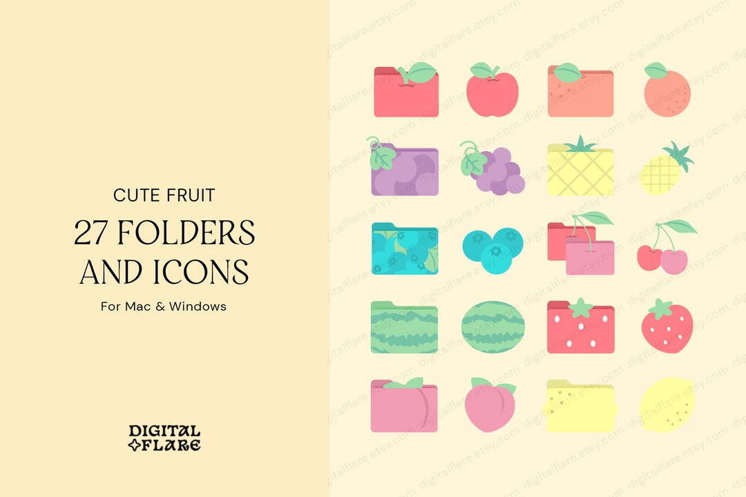 27 Cute Fruit Desktop Folders and Icons for Mac & Windows | Summer ...