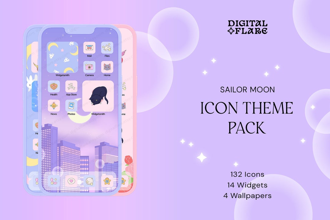 Moon Ios Android Icon App Theme Pack Wallpaper Widgets Icons - Etsy