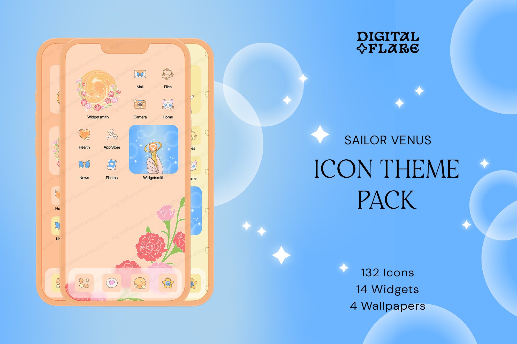 Sailor Venus Ios Android Icon App Theme Pack Wallpaper Widgets Icons ...