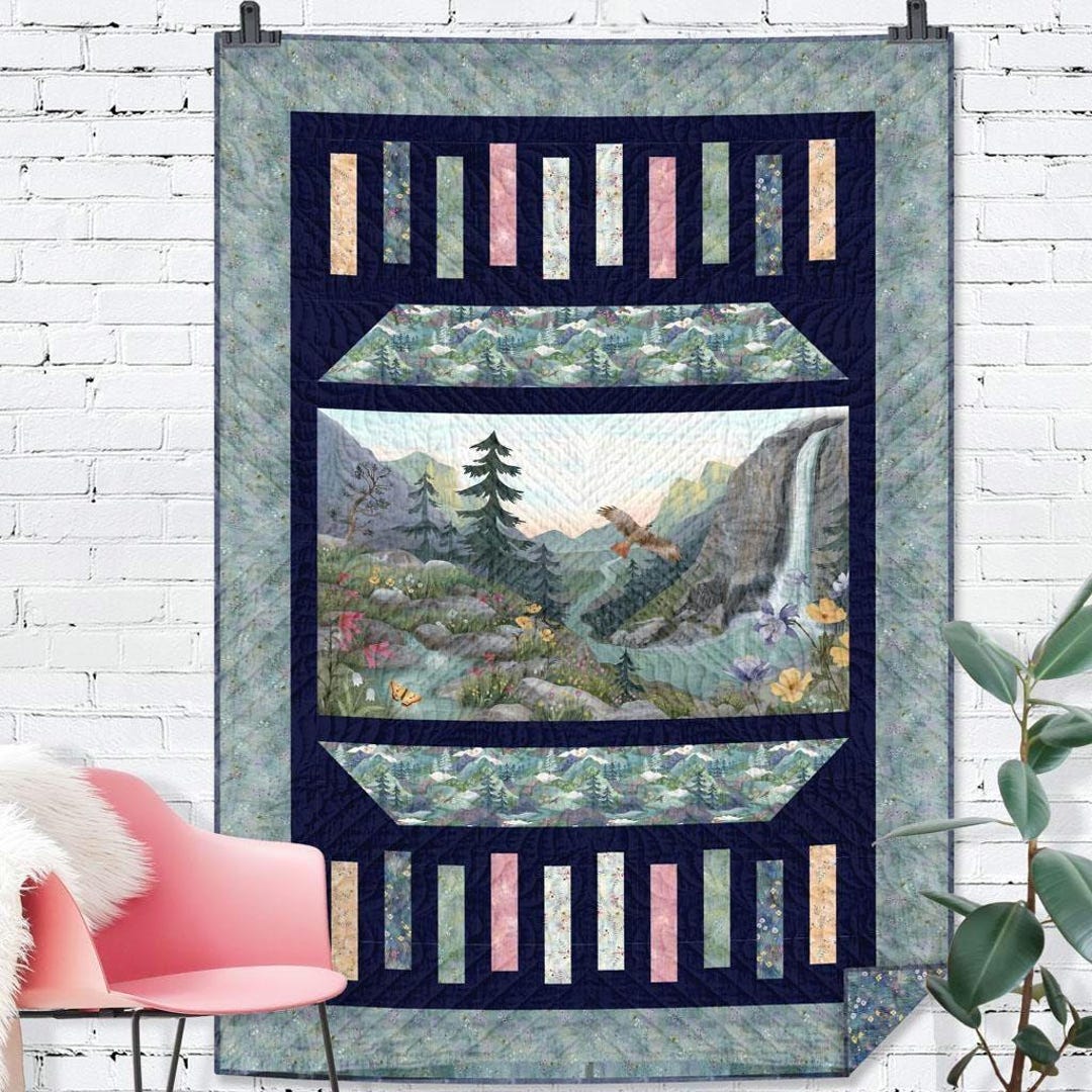 Rail Run 55.5" X 78" Quilt Kit Designed by Kari Nichols With Serenity ...
