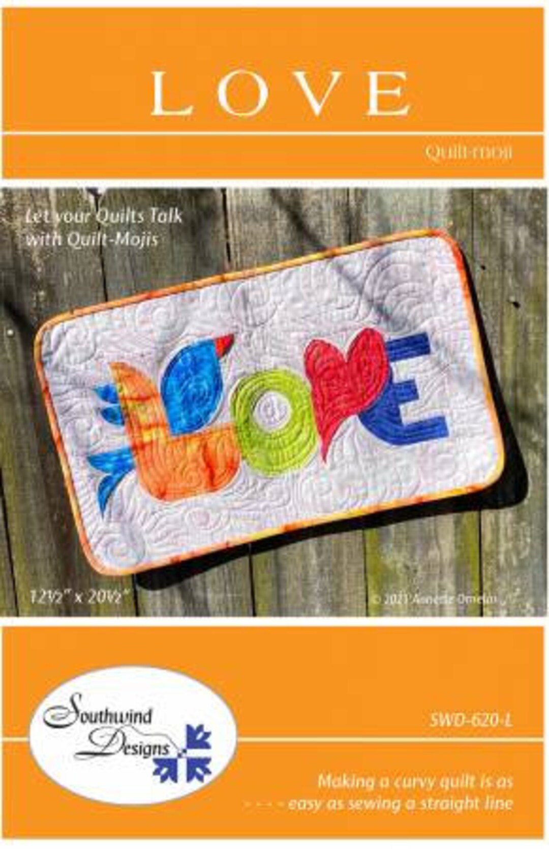 Love 12 1/2" X 20 1/2" Mini Quilt Pattern From Southwind Designs - Etsy
