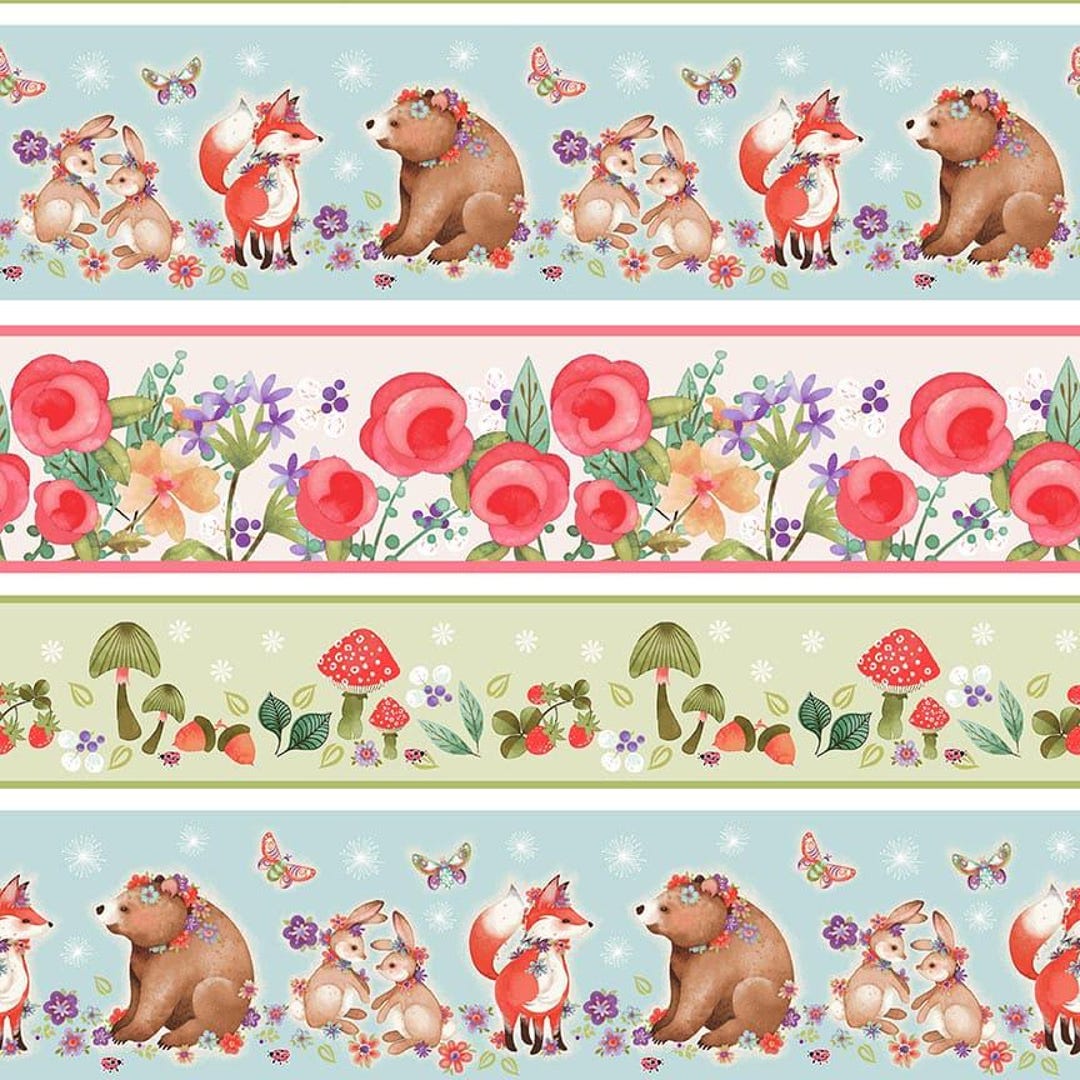 In the Thicket Blue Multi Border Stripe 8080-72 Designed by Nancy ...