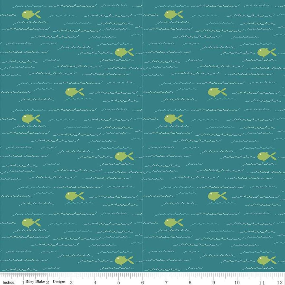 Ready, Set, Splash Fish Teal C9891 for Riley Blake - Etsy