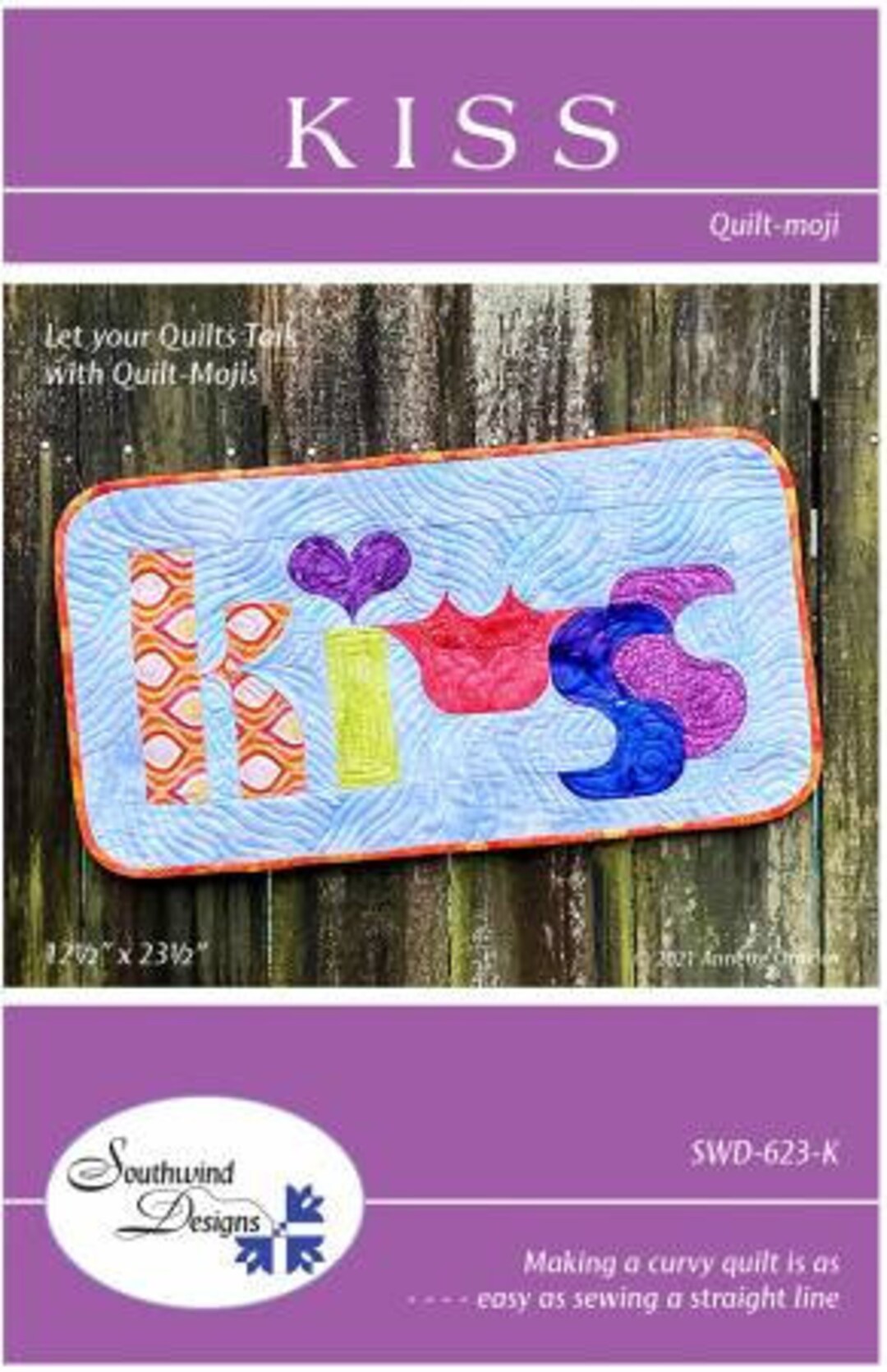 Kiss 12 1/2" X 23 1/2" Mini Quilt Pattern From Southwind Designs - Etsy