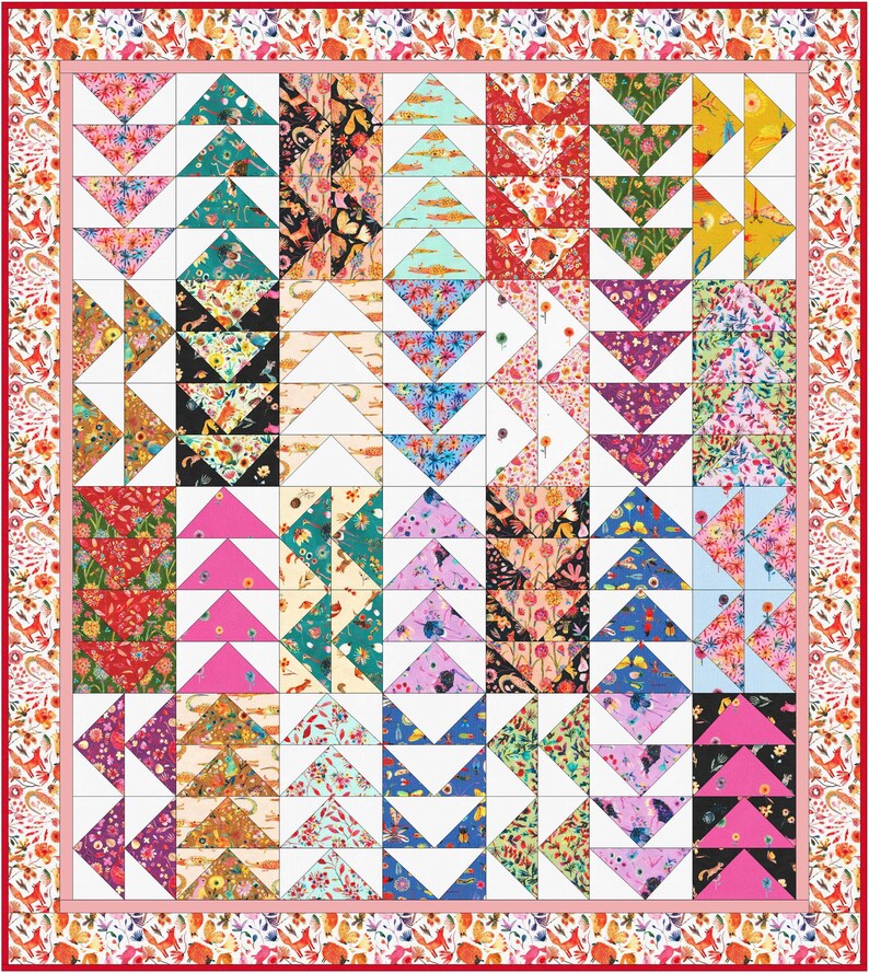 Flapping Geese 67" X 75" Quilt Kit Designed by Elise Lea for Robert ...