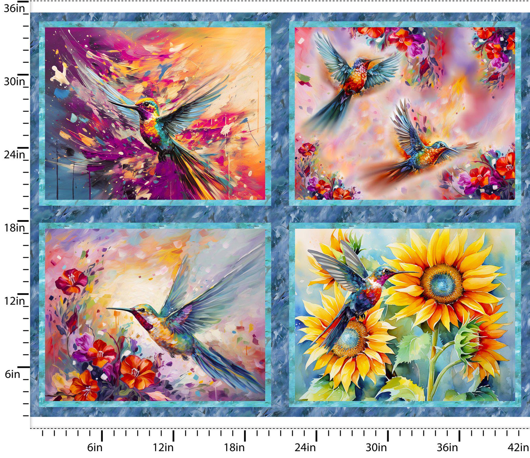 Hummingbird Bouquet Yellow Sunflower Jewels 22957-YLW Designed by ...