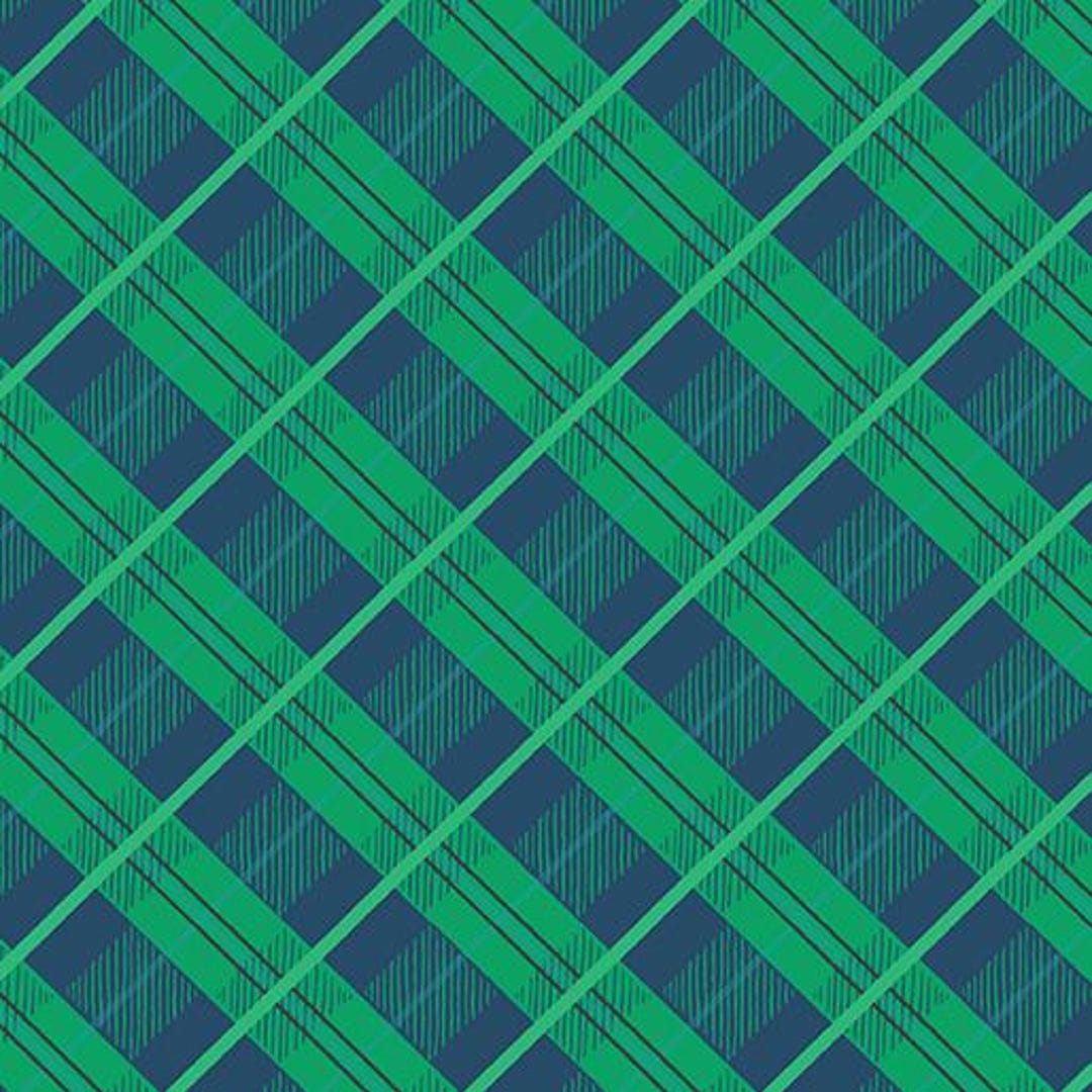 Falling for Gnomes Diagonal Fall Plaid Blue/green 14234-54 Designed by ...