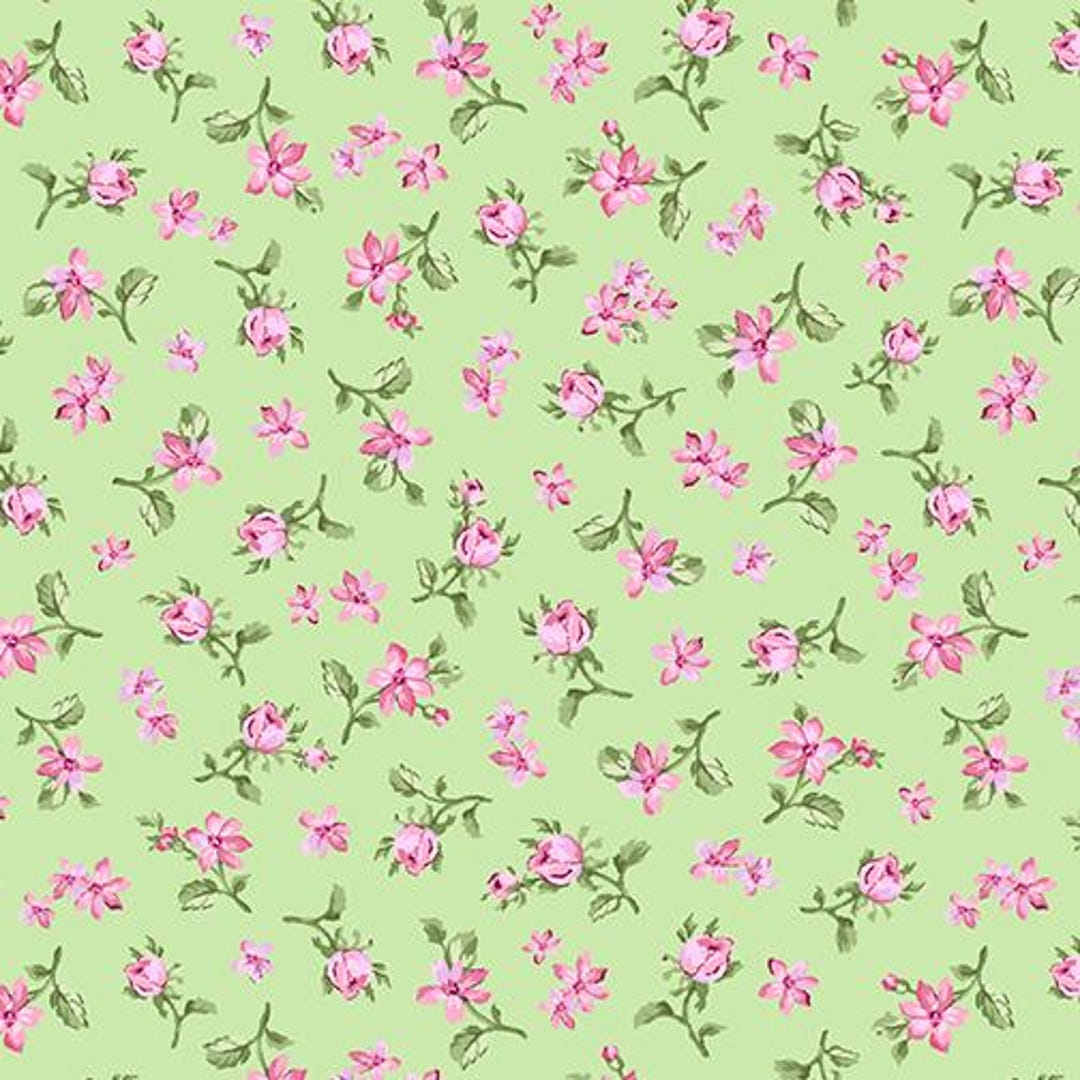 Rose Whispers Rose Meadow Green 10365-40 Designed by Eleanor Burns for ...