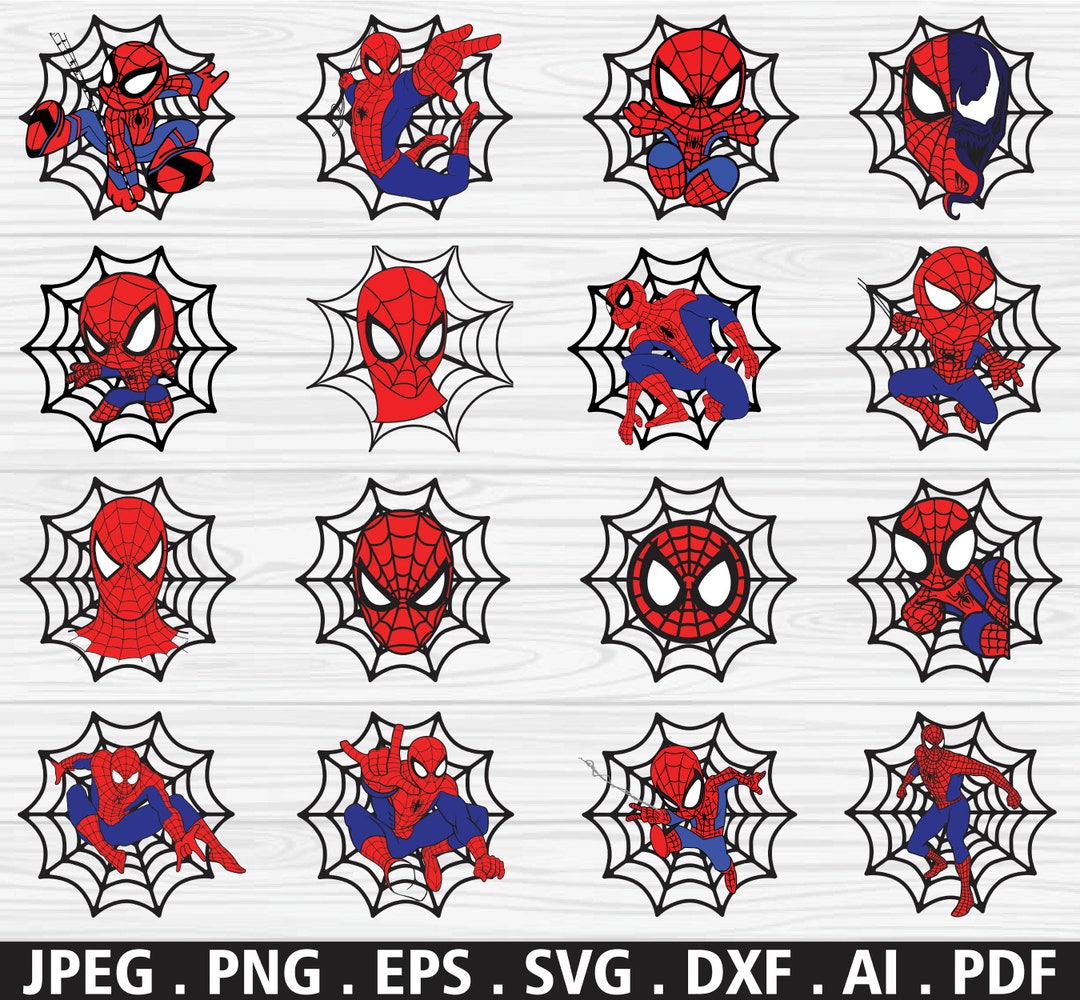 Spider Svg Bundle, Spiderman Face Svg, Spiderman Png, Spidey Svg, Small ...