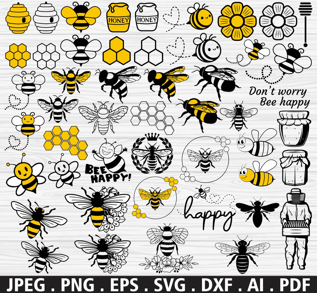 Paquete de abejas svg, colmena de abejas svg, panal de abeja svg ...