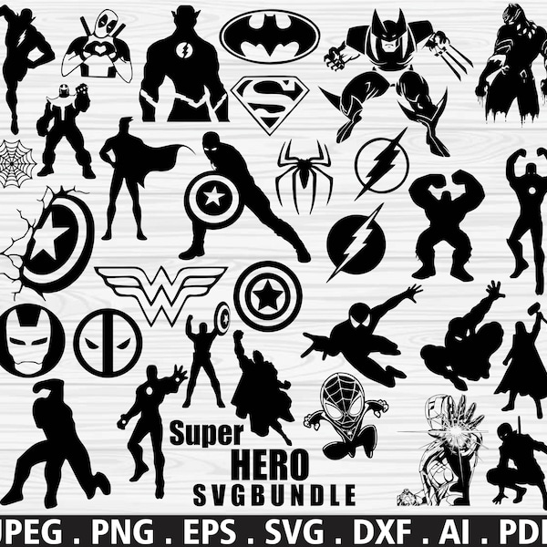 Superhero Svg - Etsy