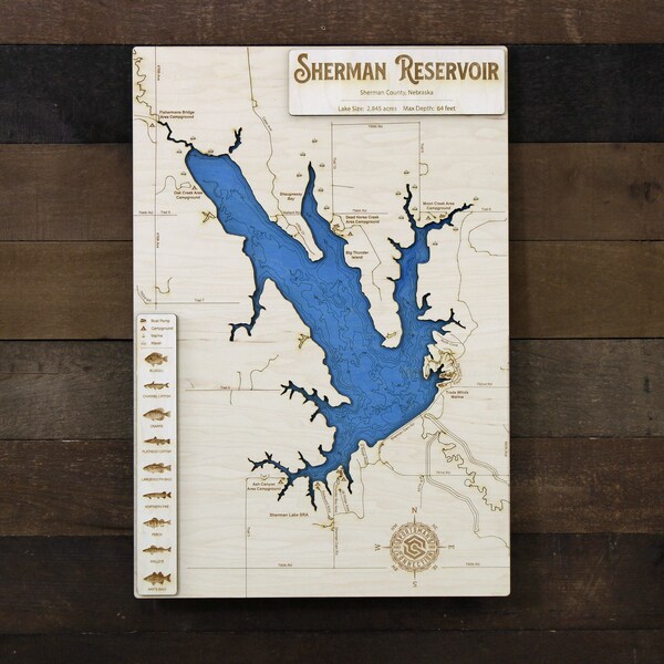 Sherman Ne Map - Etsy