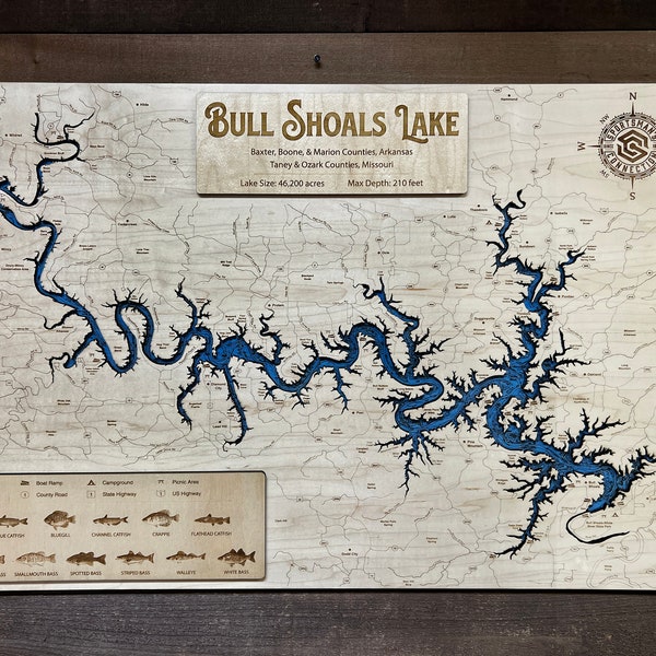 Boone Lake Map - Etsy