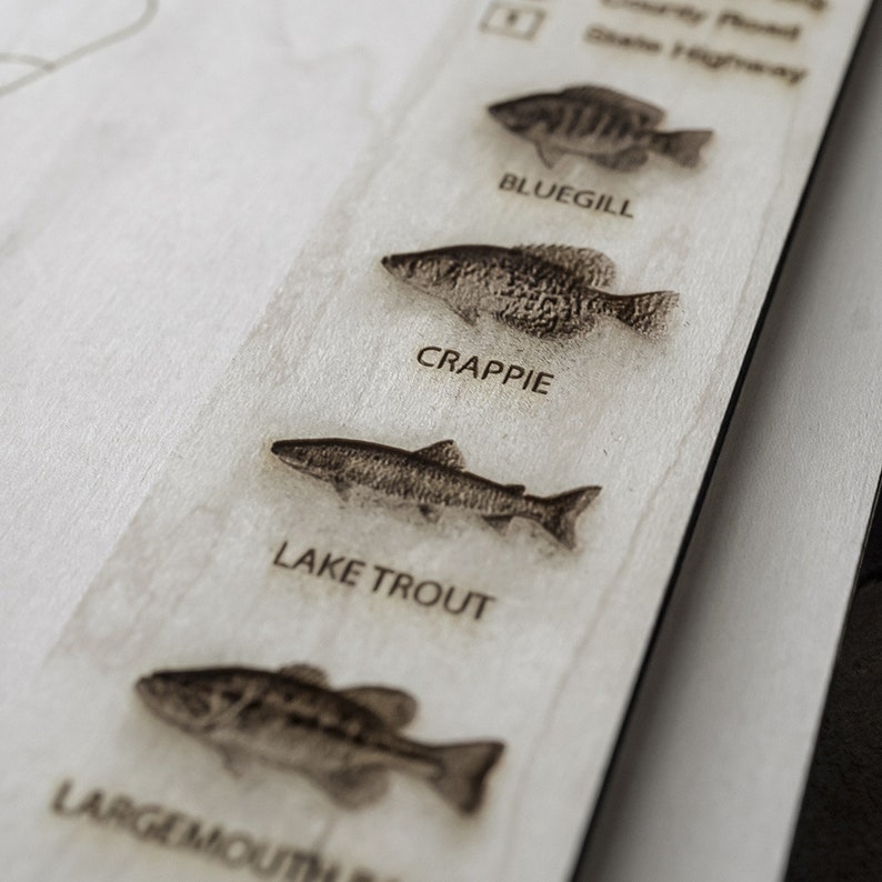 Eagle River Chain Lake vilas, Sevier Co, Wisconsin Wooden Engraved Map ...