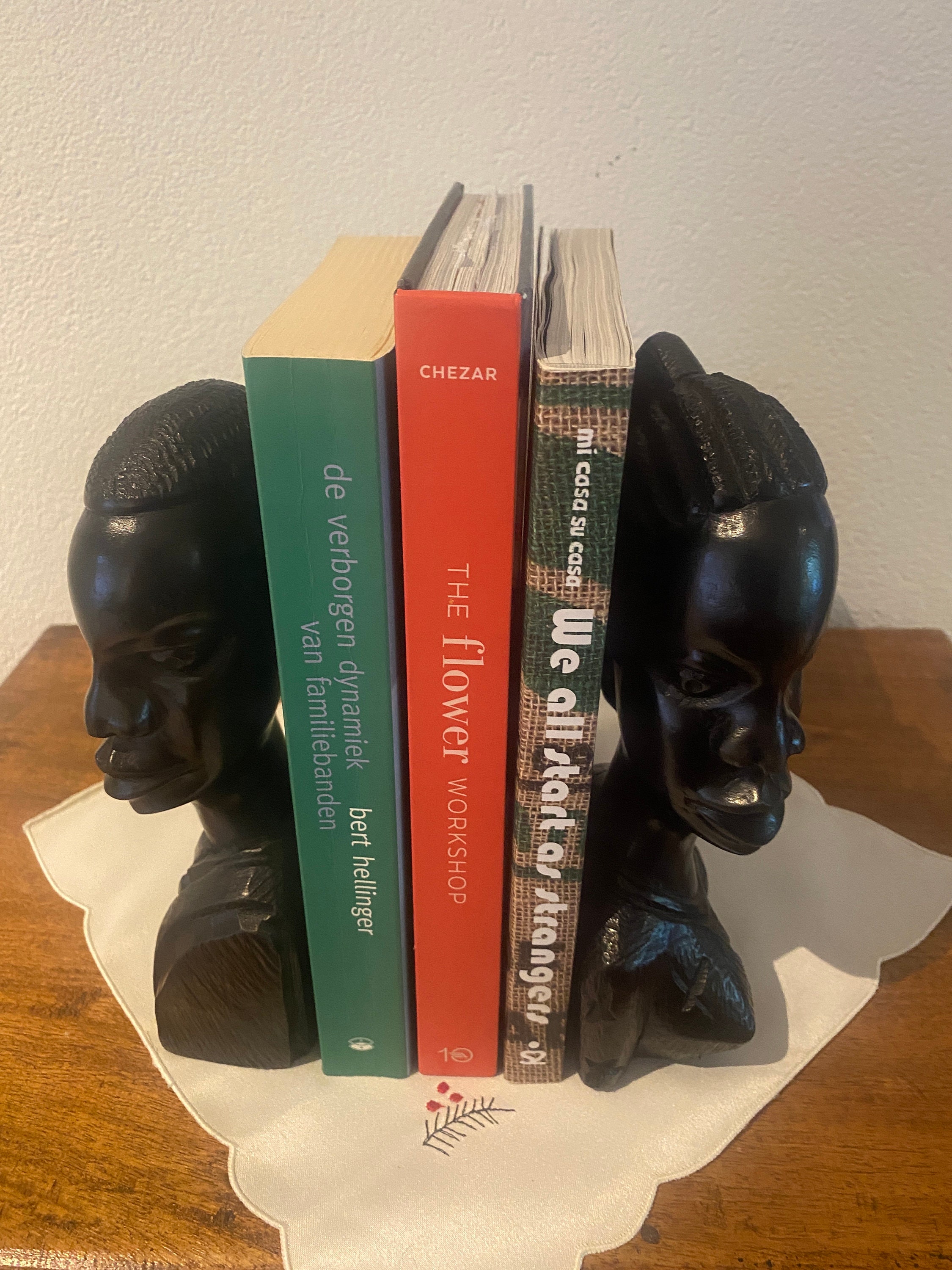 Ebony Hand Carved Tribal Male and Female Bookends Vintage - Etsy