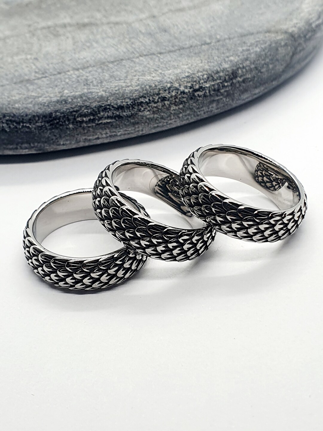 Mixed Dragon Scale Ring, Stainless Steel, Gift for Men and Women - Etsy