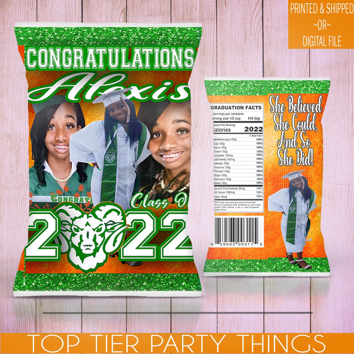 Graduation Chip Bag - Graduation Party Favors - Customized Party ...