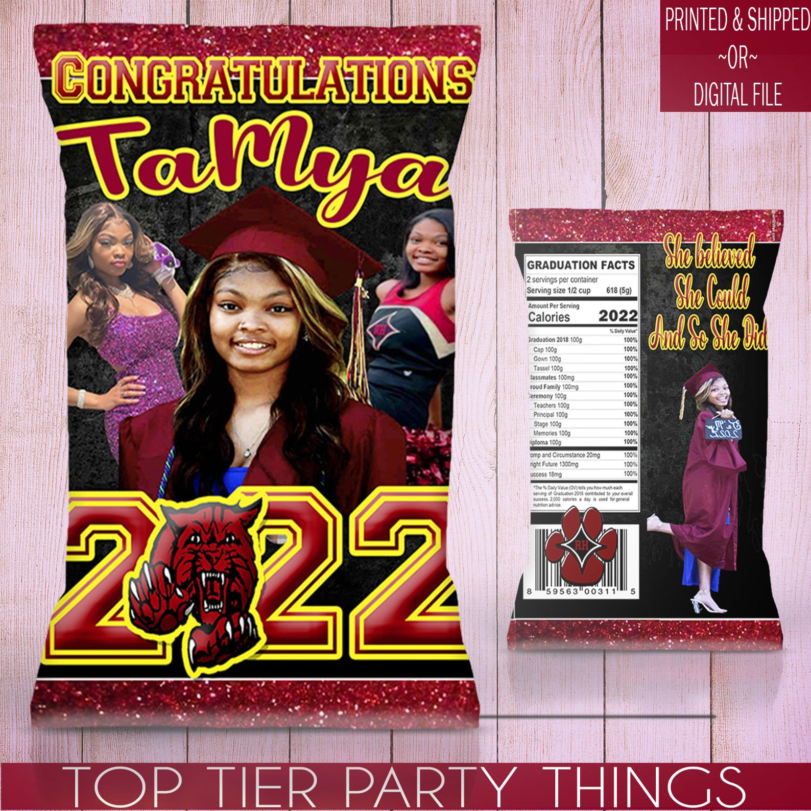 Graduation Chip Bag - Graduation Party Favors - Customized Party ...