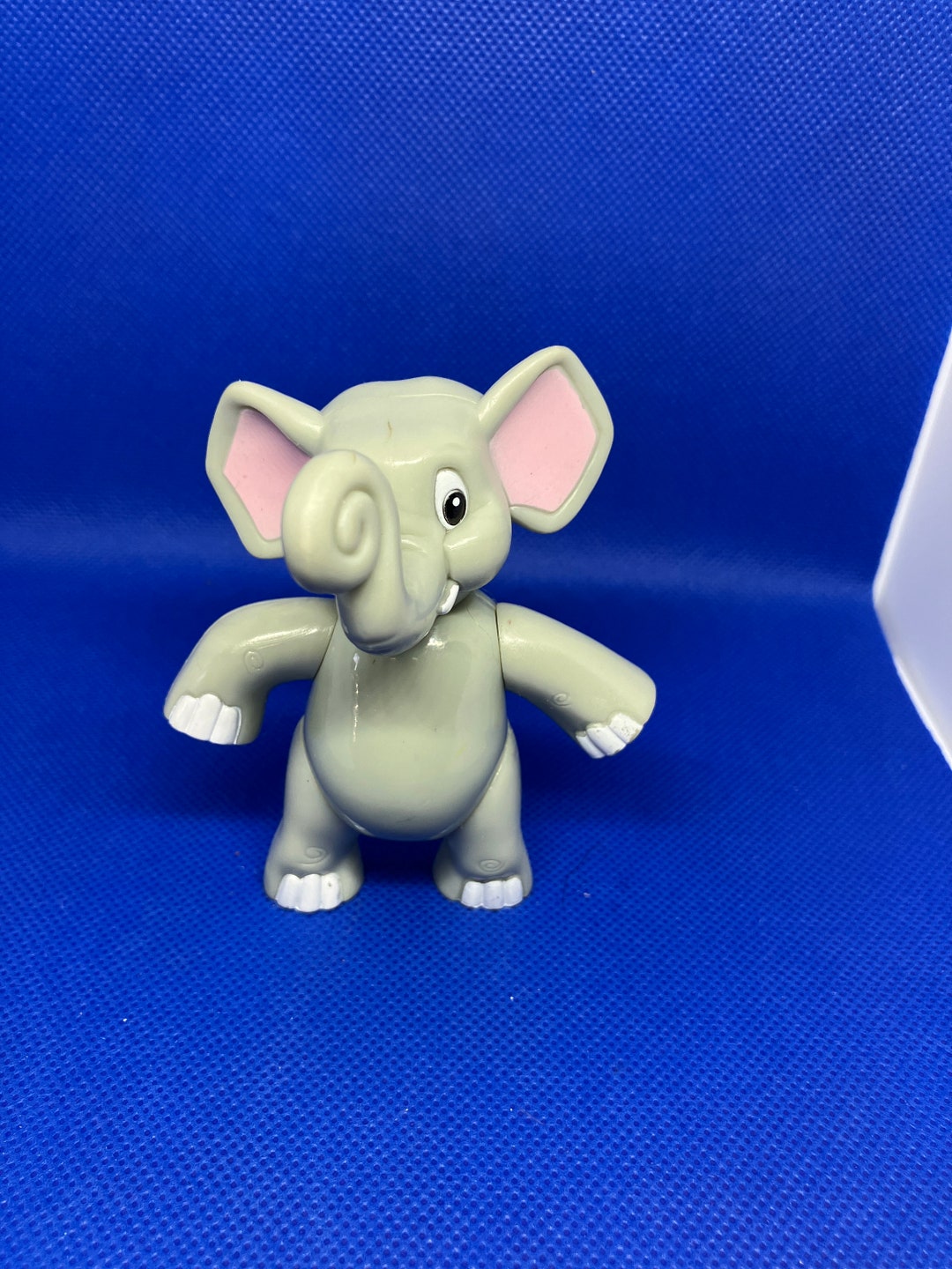 Gray Elephant With the Trunk Rolled up Moveable Toy Figure 2000 Rain ...