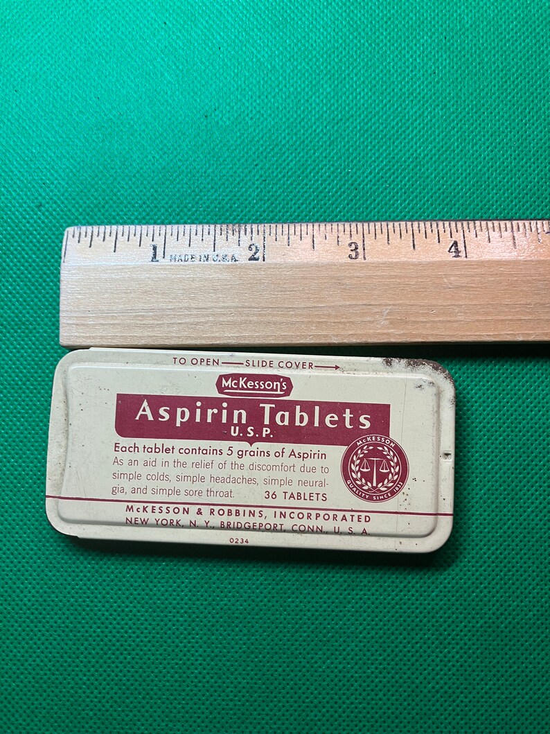 Vintage Mckesson's Aspirin Tablets Tin - Etsy