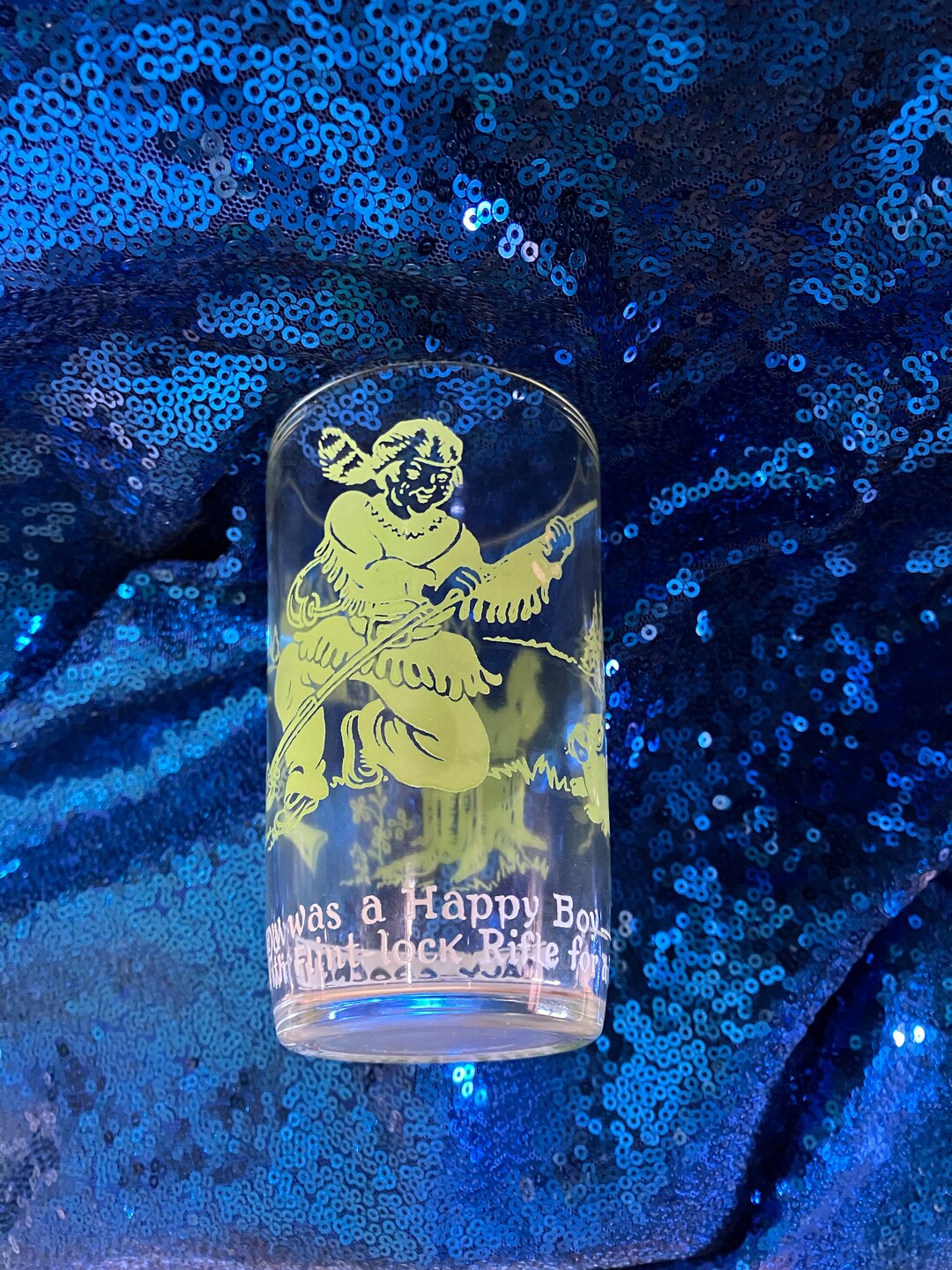 Davy Crockett Glass Davy Was a Happy Boy With a Flint-lock for a Toy - Etsy