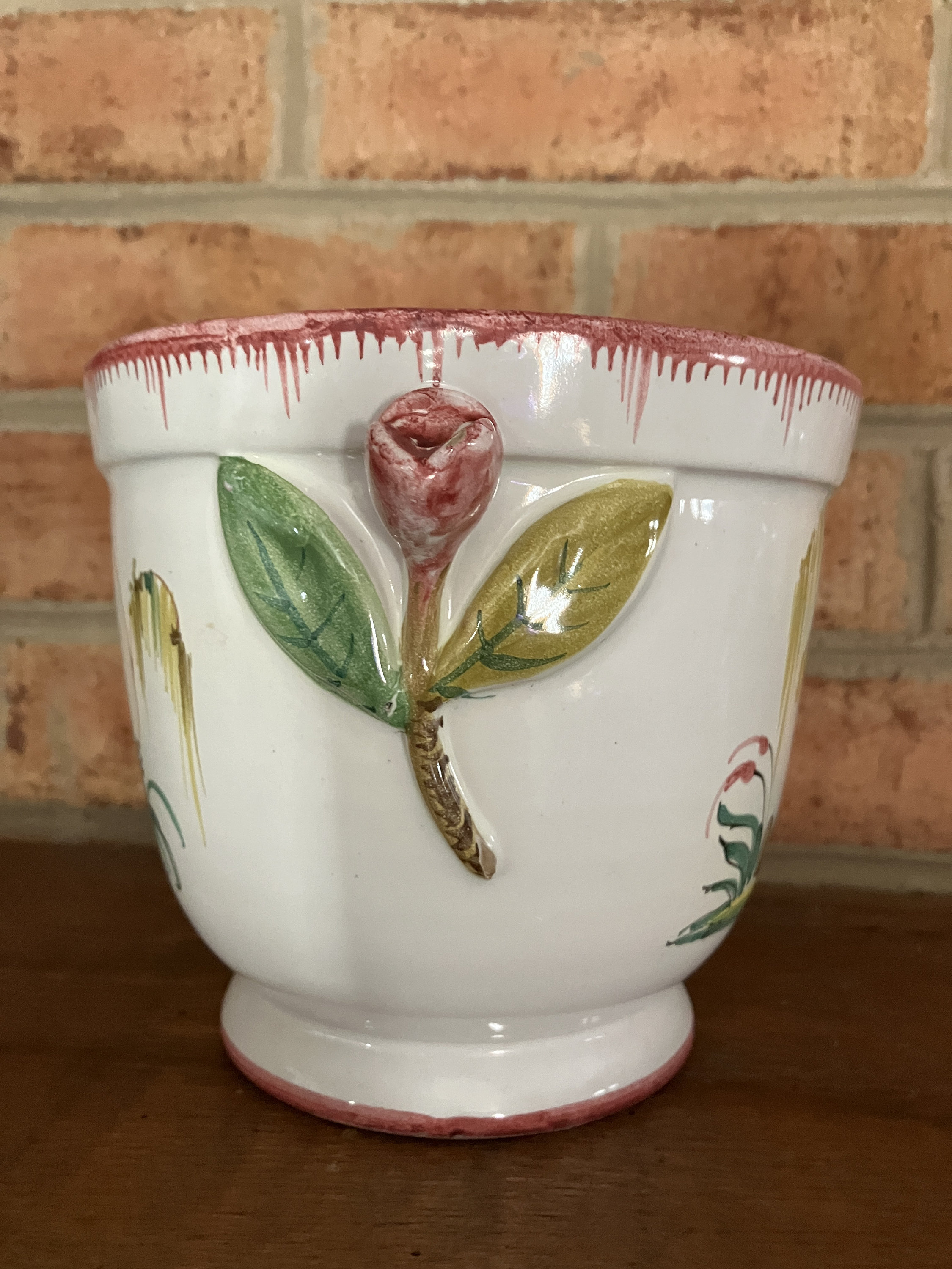 Planter Cachepot Made in Italy Hand Painted Asian Design With Flower ...