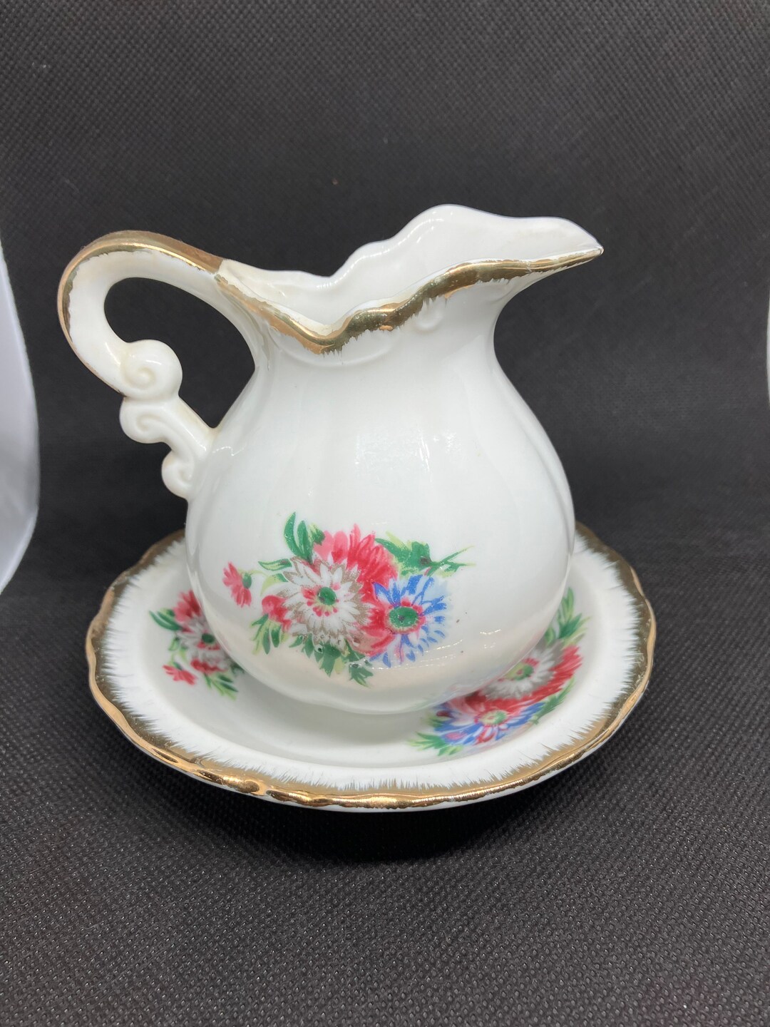 Relpo Chicago Ill Made in Japan Miniature Pitcher & Bowl Gold Trim 6550 ...