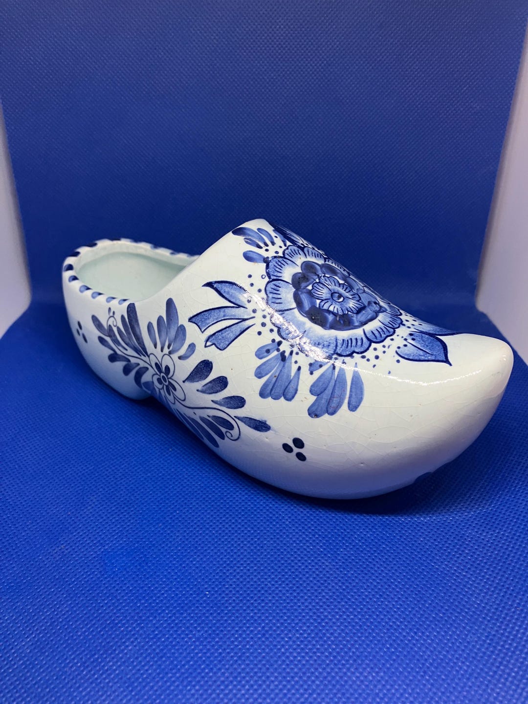 Vintage Delft Blauw Floral Clog, Hand-painted Holland Decor - Etsy