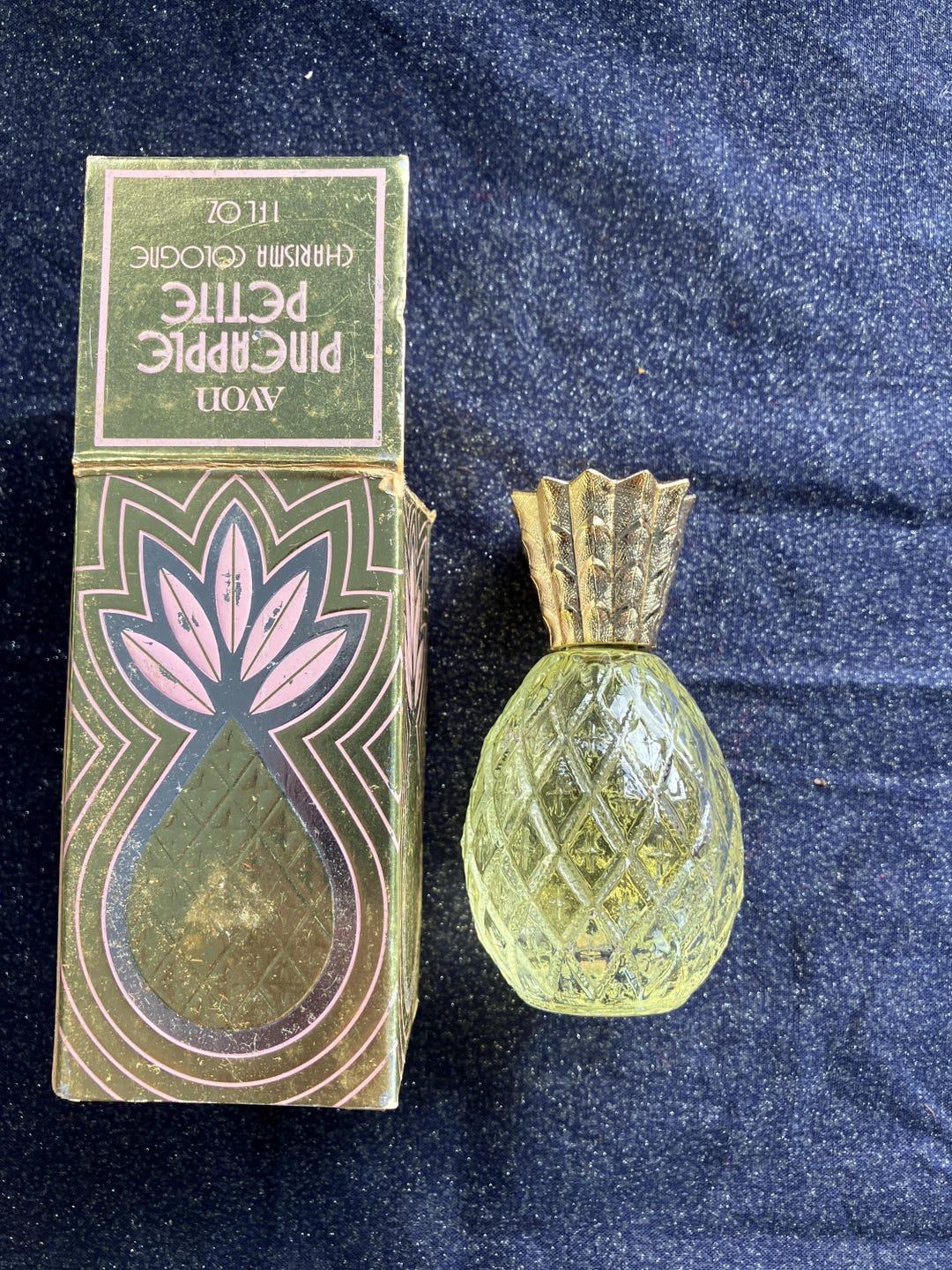 Vintage Glass Fragrance Bottle-w Box - AVON Pineapple Petite Charisma ...