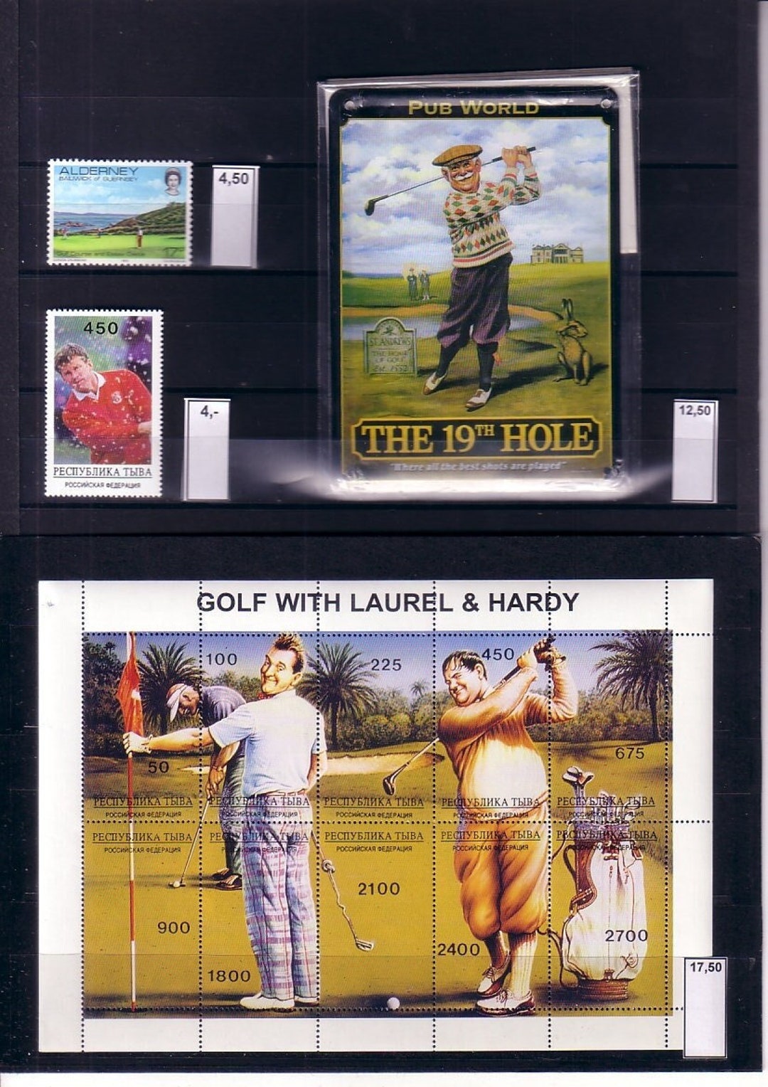 Golf Vintage Postage Stamps and Tin Sign as a Collection or Individual ...