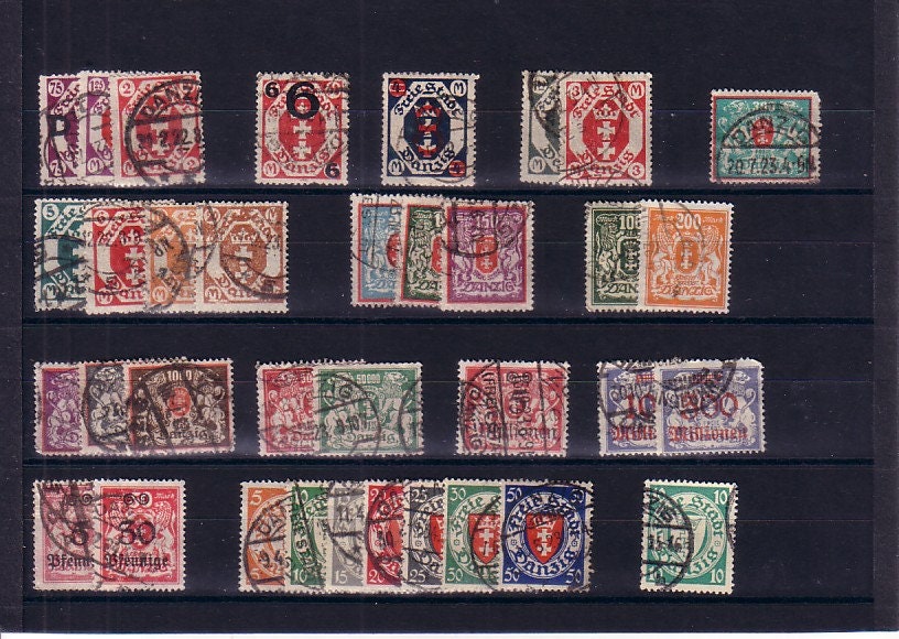 Free City of Danzig Germany Gdansk Stamps Stamped Collection - Etsy