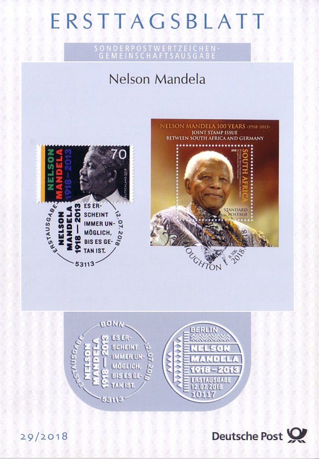 Nelson Mandela RSA South Africa and Germany Stamps - Etsy