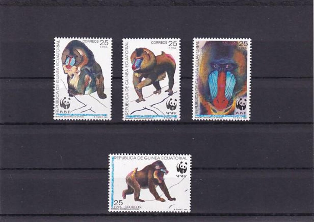 Mandrill | Monkeys | Animals | WWF | Equatorial Guinea | Stamps | Mint ...