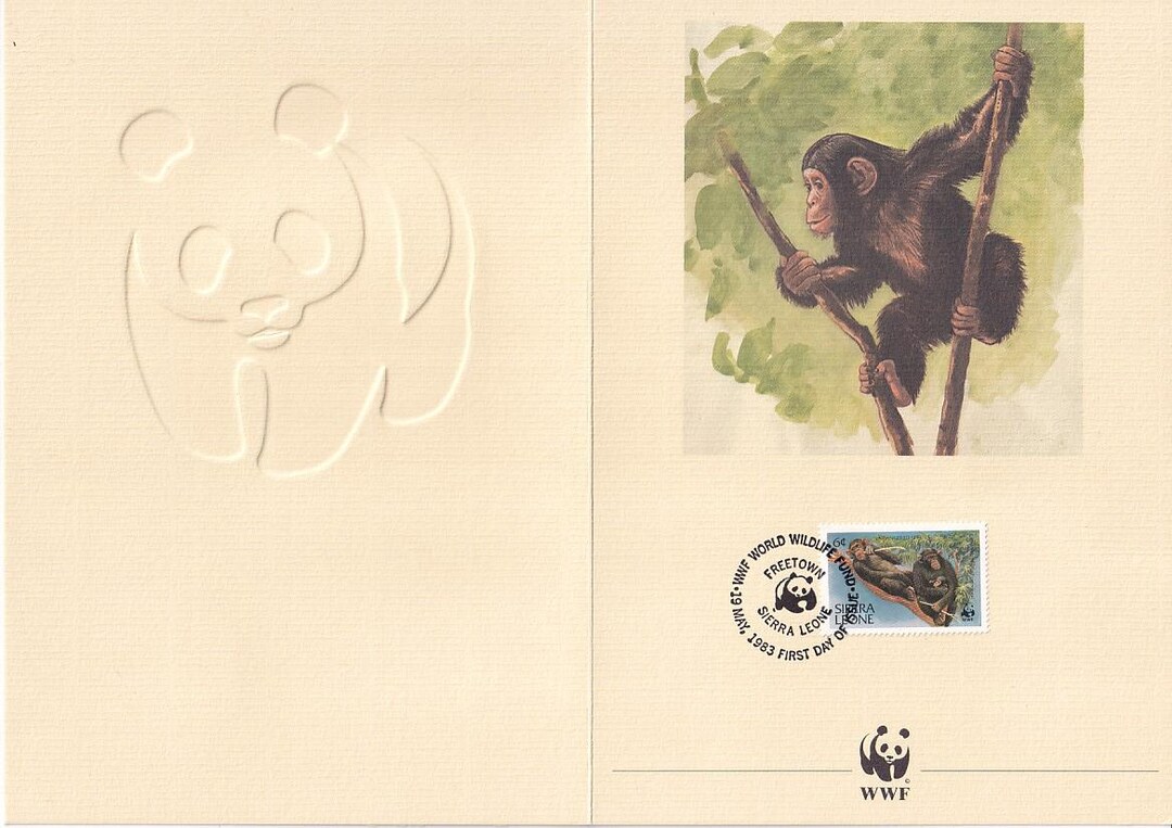 Chimpanzee | Monkeys | Animals | Zaire | WWF | Postage Stamps | Stamped ...