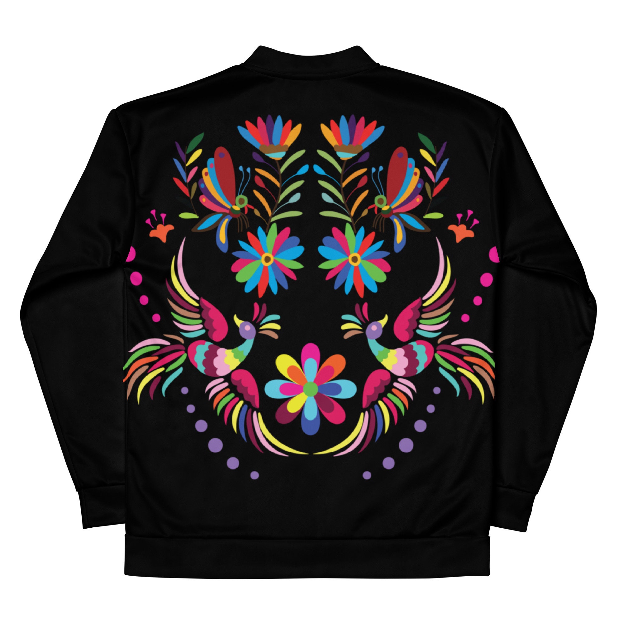 Premium Unisex Black Otomi-style Mexican Bomber Jacket With ULTRA High ...