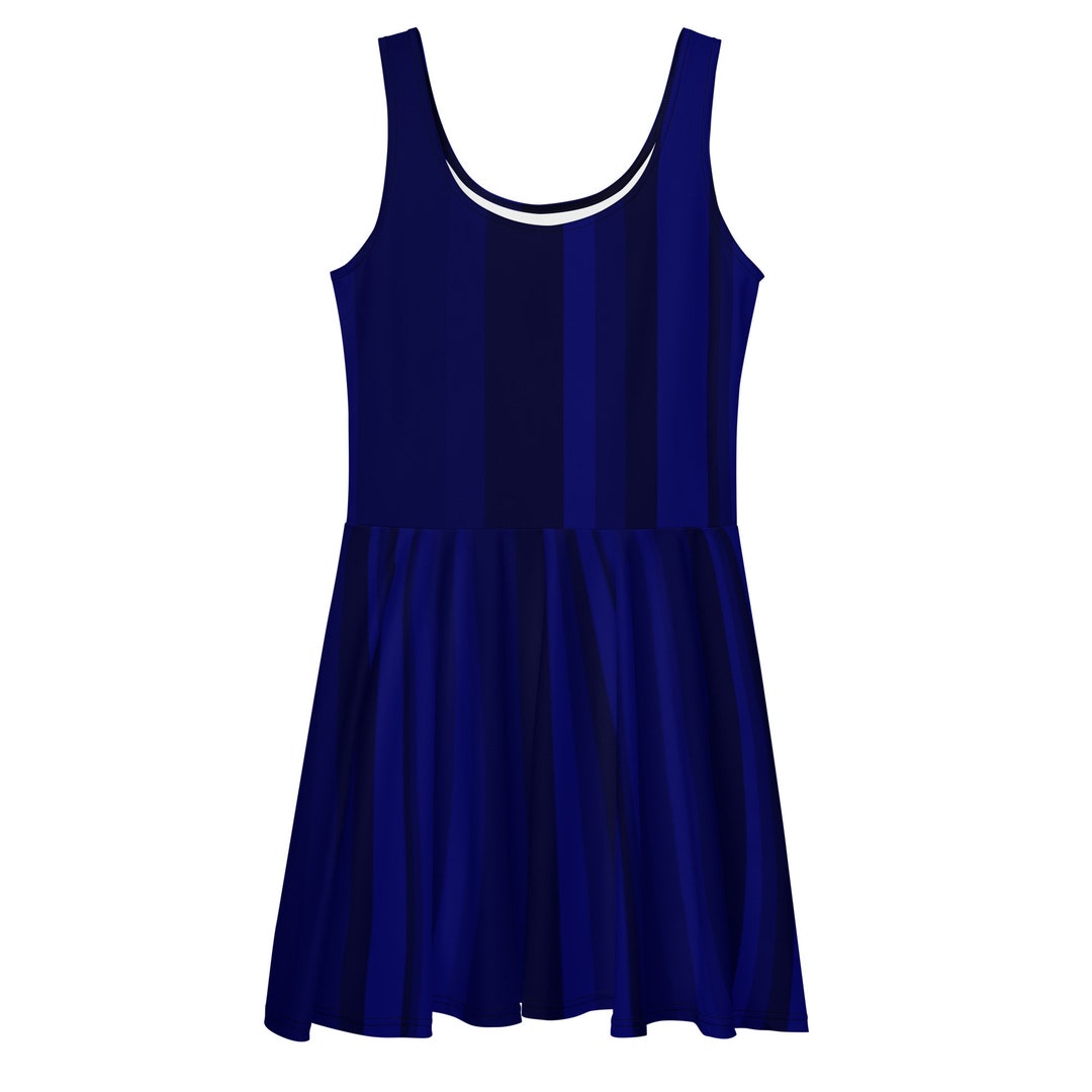 Deep Blue Short Evening Dress - Minimalist Cute Formal Dress With ...
