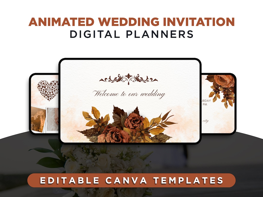 Editable Video Canva Wedding Invite Template Personalized - Etsy