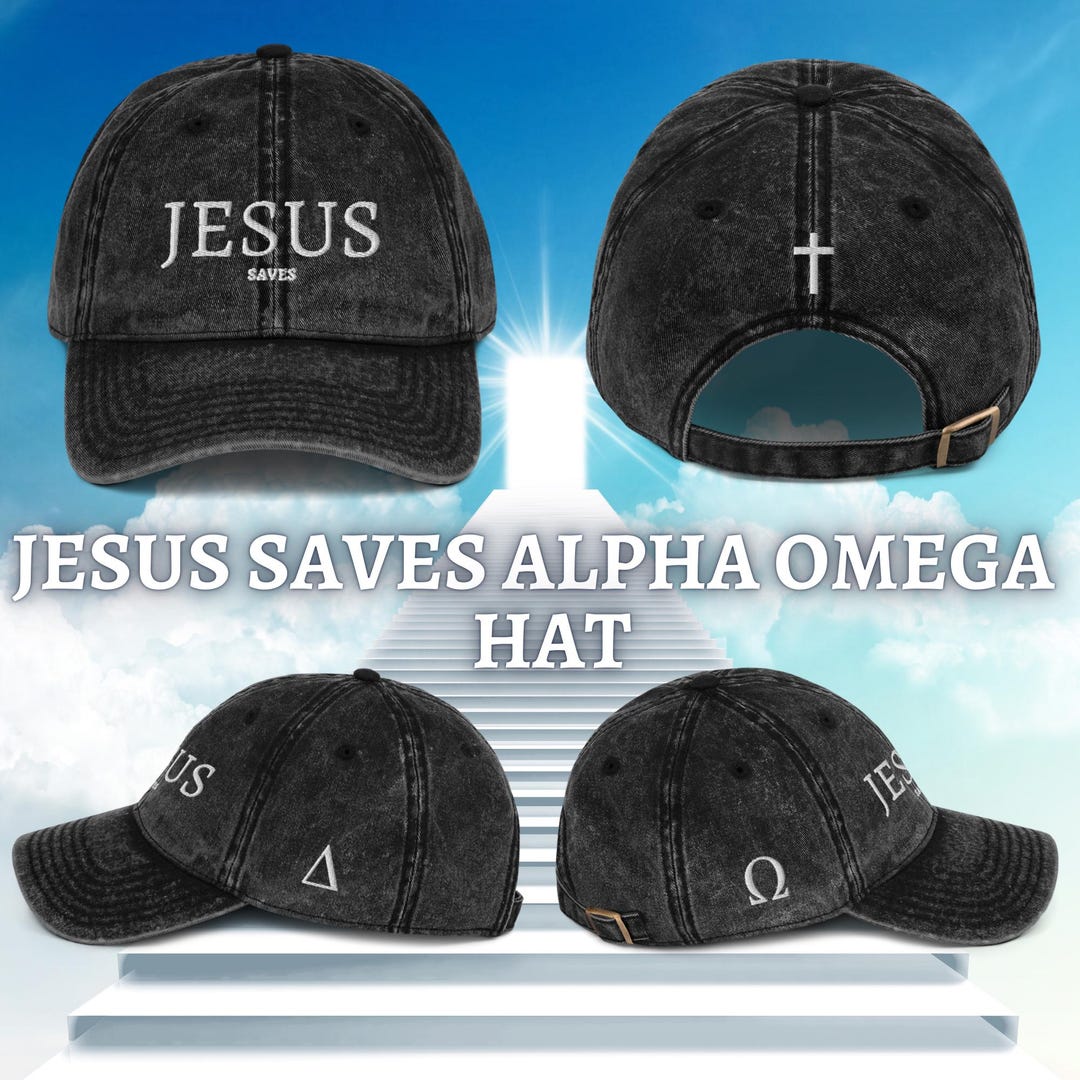 Vintage Jesus Saves Alpha Omega Hat- Vintage Cotton Twill Cap - Etsy