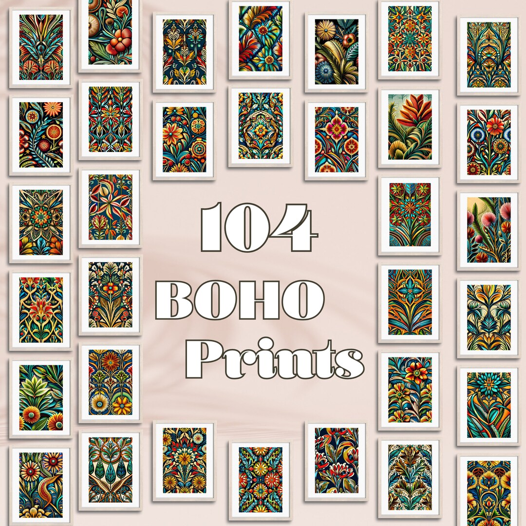 104 BOHO / Bohemian Style Art Prints - Printable Downloads - Wall Décor ...