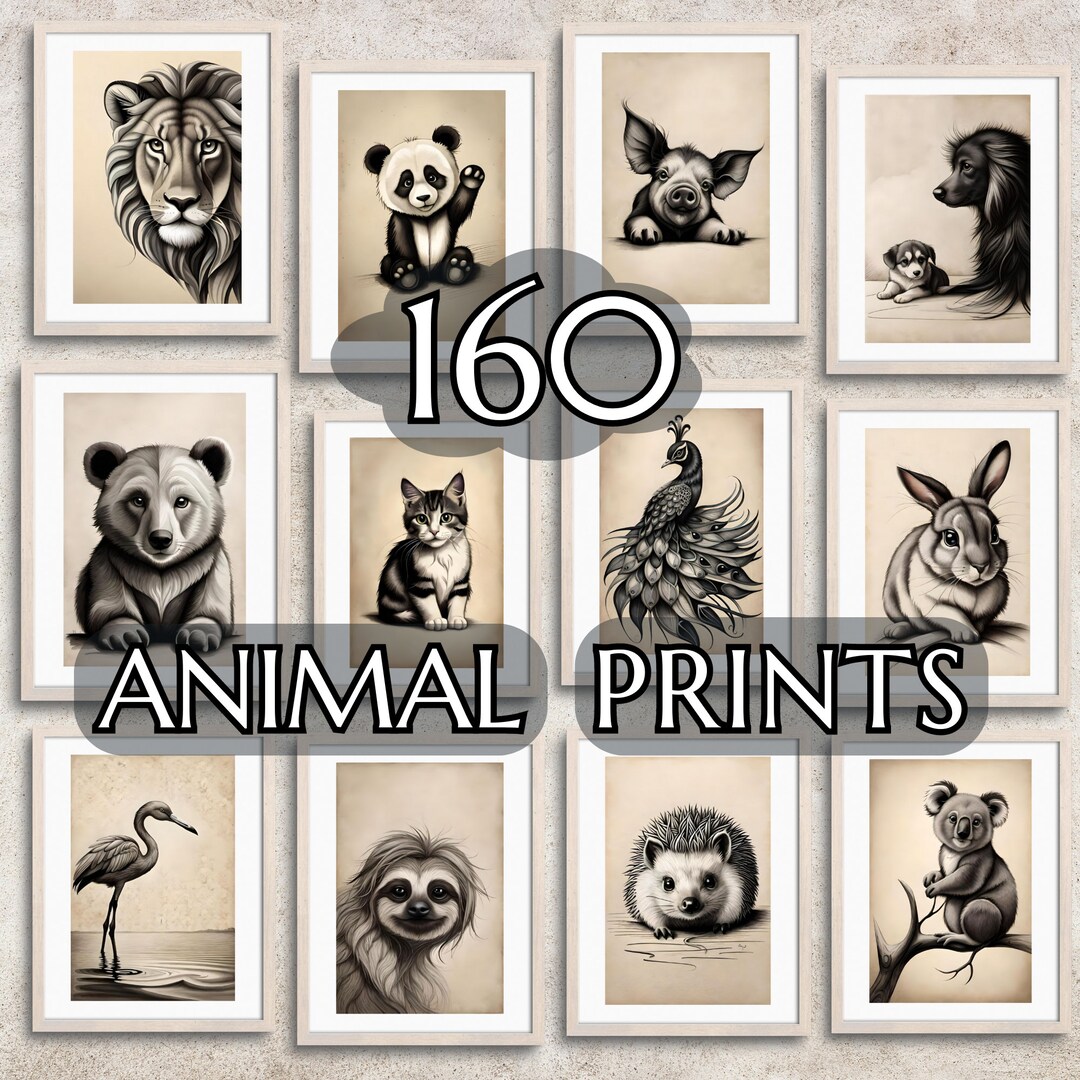 160 Animal Prints for Nursery or Living Room - Digital Download ...