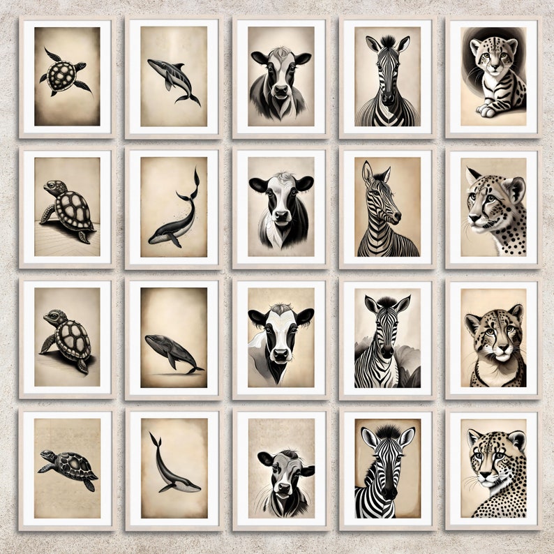 160 Animal Prints for Nursery or Living Room - Digital Download ...