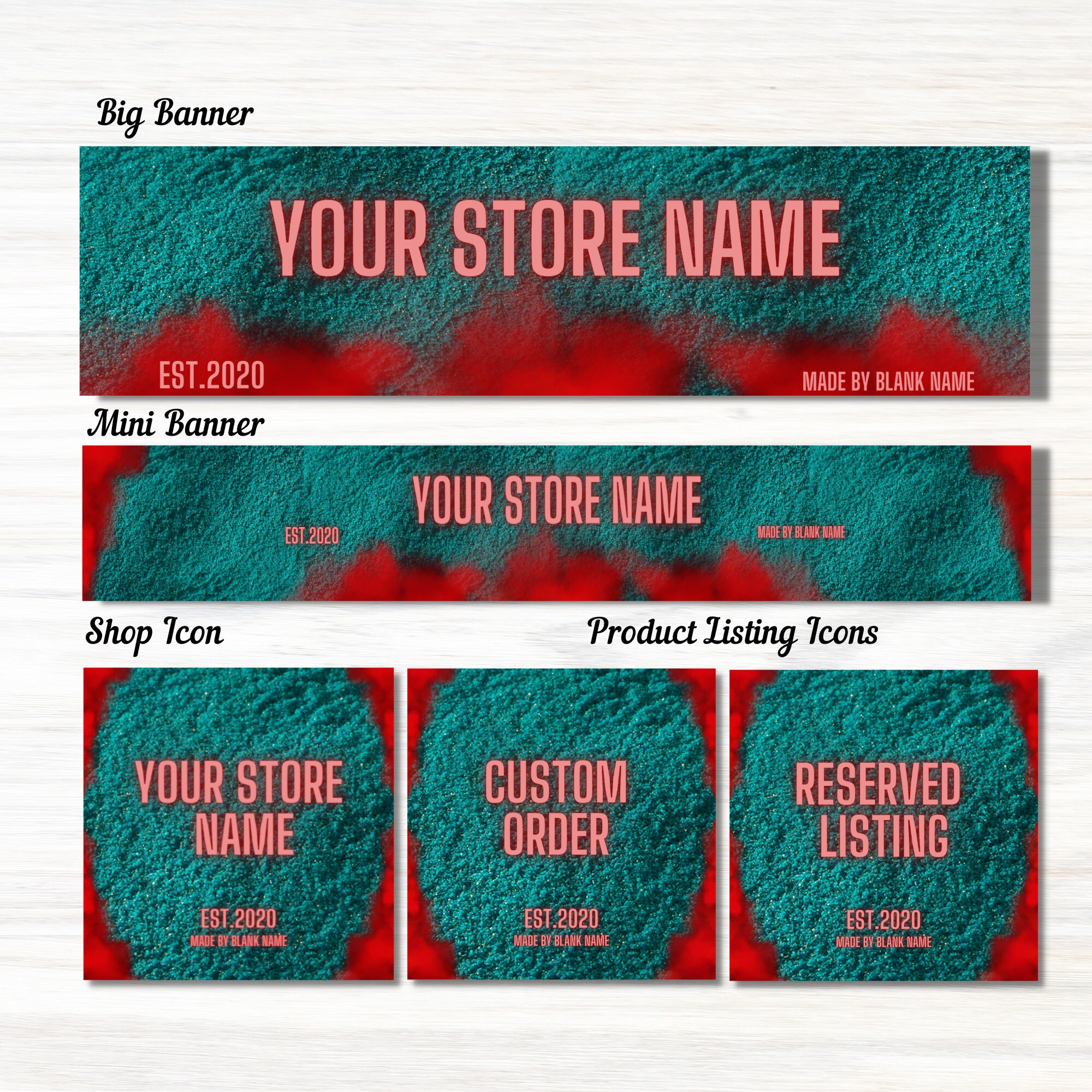 Etsy Shop Banner Template, Store Branding, Editable Esty Header ,teal ...
