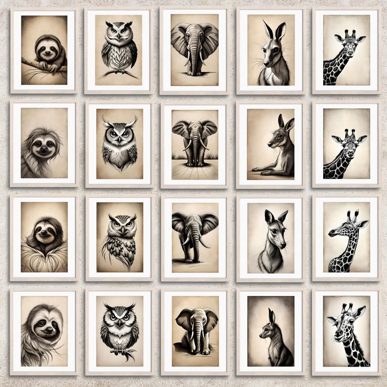160 Animal Prints for Nursery or Living Room - Digital Download ...