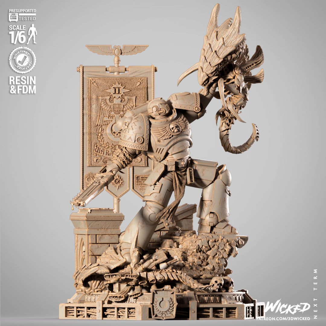 Resin 3D Printed Warhammer 40k Titus Statue by Wicked 3d. - Etsy