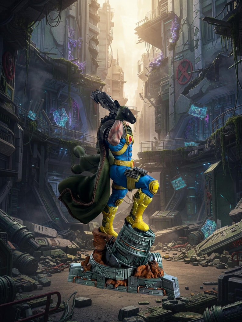 Marvel's Cable Fan Art 3D Printed Statue by Wicked - Etsy
