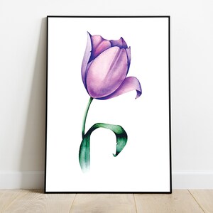 Tulip Watercolor Print · Tulip Wall Art · Printable Wall Art · Printable Tulip Art · Tulip Wall ...