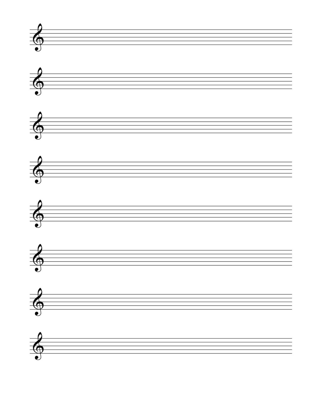 Blank Music Sheet Treble Clef. Digital File - Etsy
