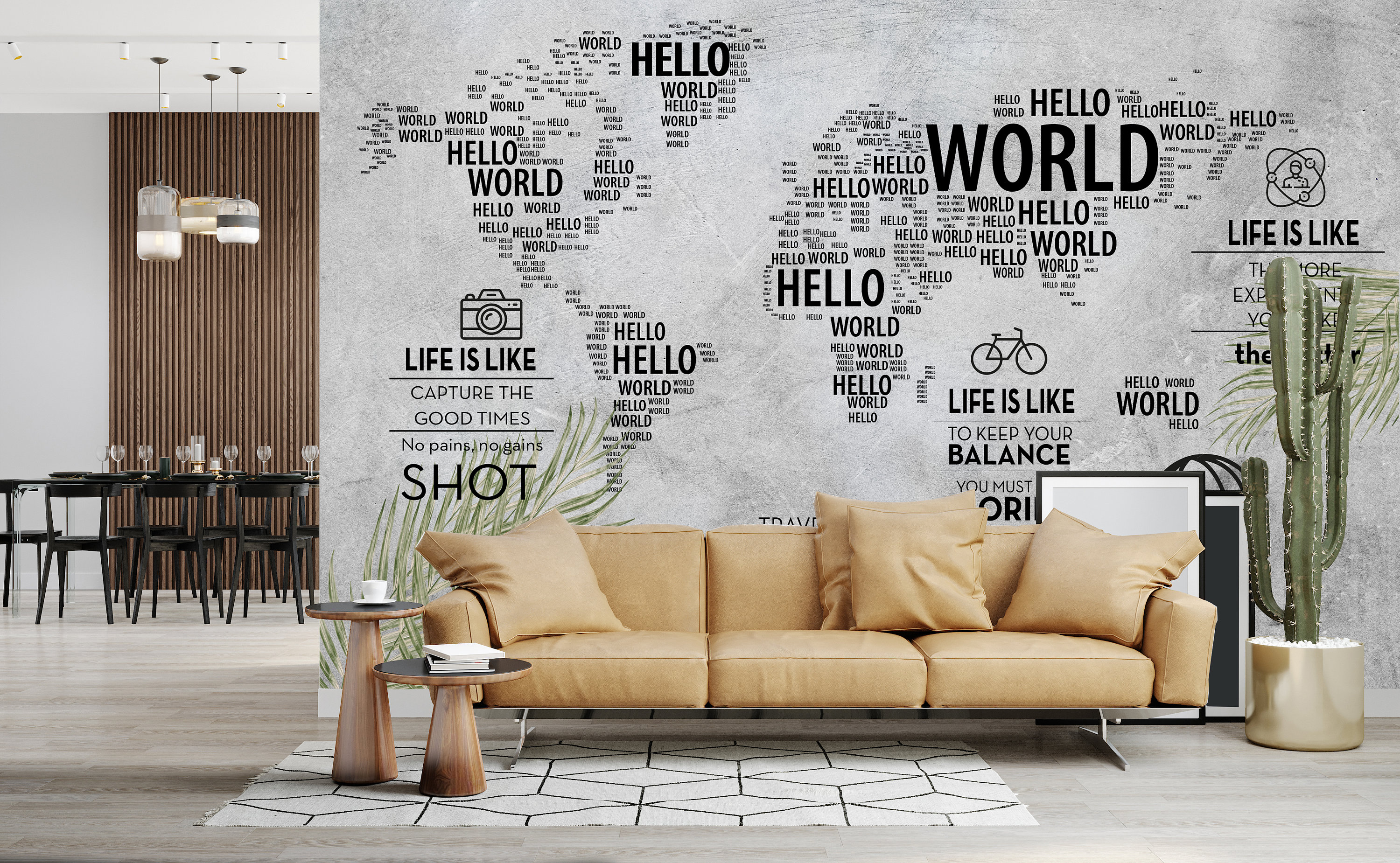 Word Wallpaper World Maps Wall Decor World Map World Map - Etsy